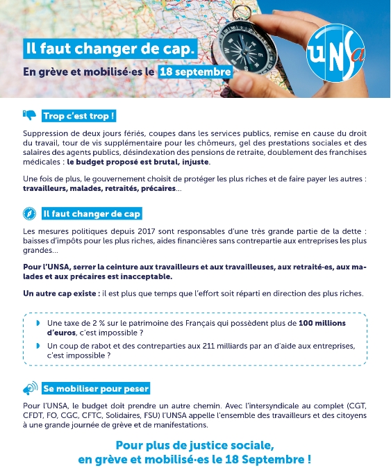 [SE-UNSA 07] Mobilisation et grève le 18 septembre